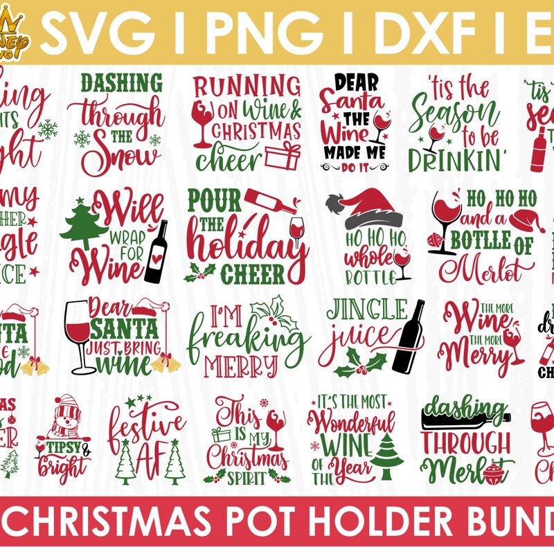 Christmas Wine Svg - Etsy