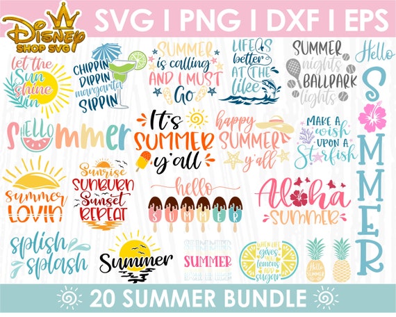 Summer Bundle Svgsummer Svghello Summer Svgbeach Svgaloha - Etsy