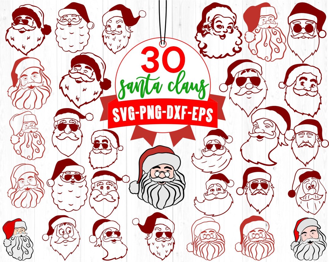 Santa Clause Svg Bundle,santa Head Svg,christmas Svg,merry Christmas ...