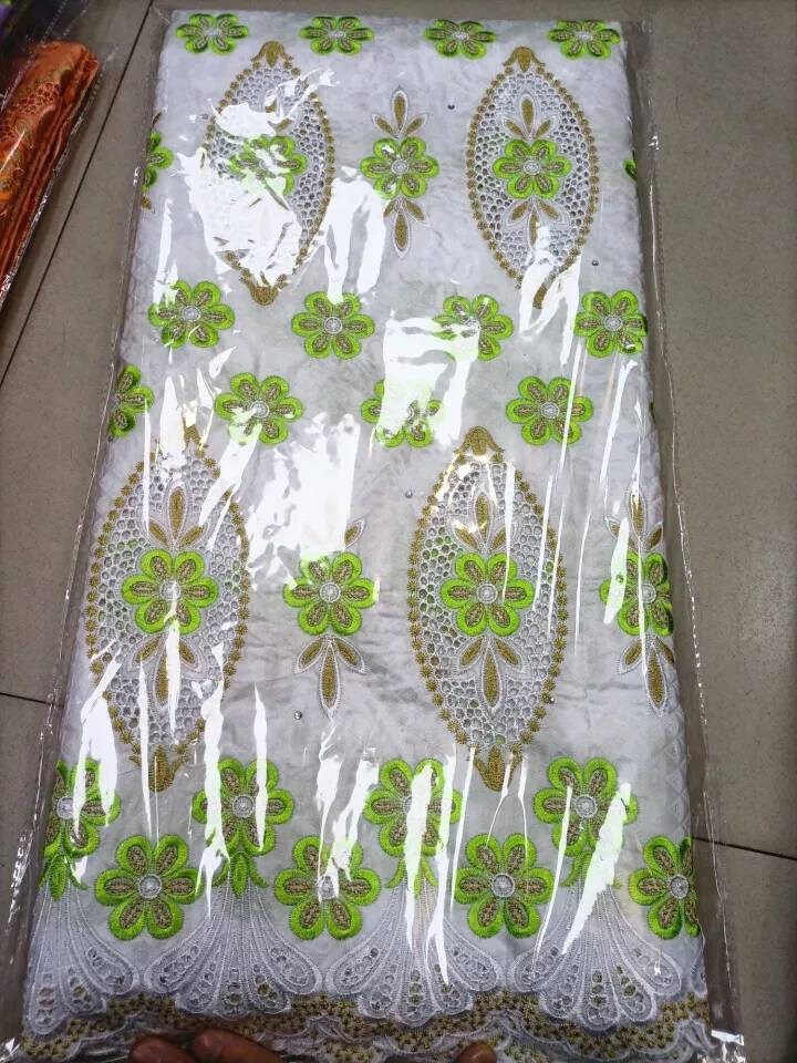 Bazin Riche Fabric Brode Autriche Cotton African Lace Materials Atiku ...