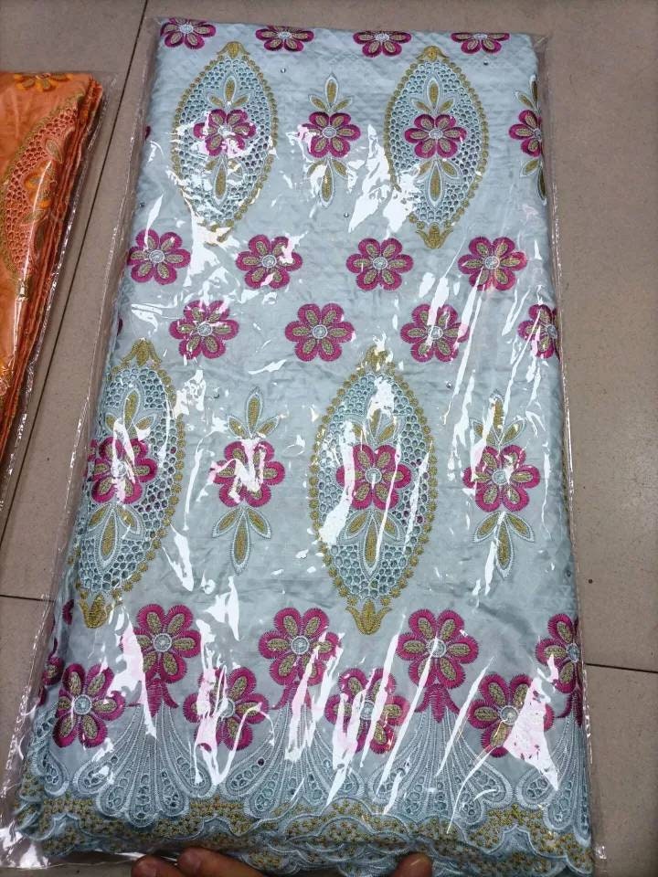 Bazin Riche Fabric Brode Autriche Cotton African Lace Materials Atiku ...