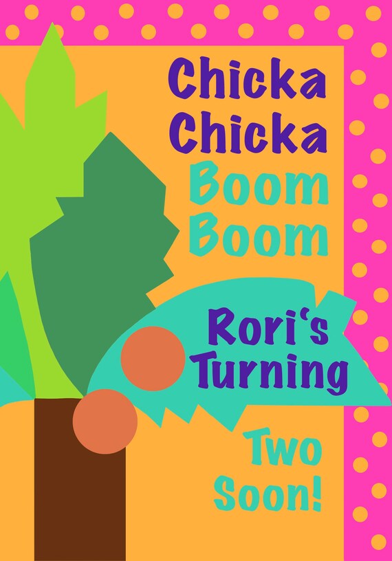 Customizable Chicka Chicka Boom Boom Birthday Card | Etsy
