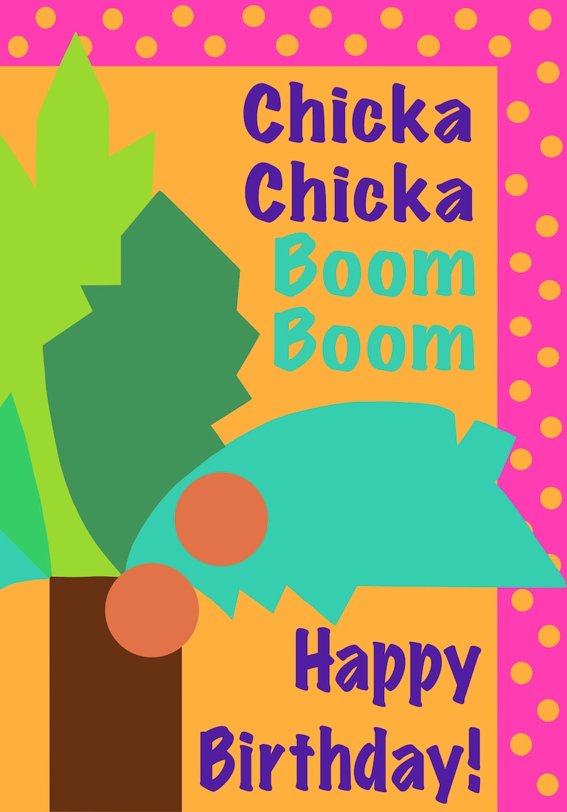 Customizable Chicka Chicka Boom Boom Birthday Card - Etsy