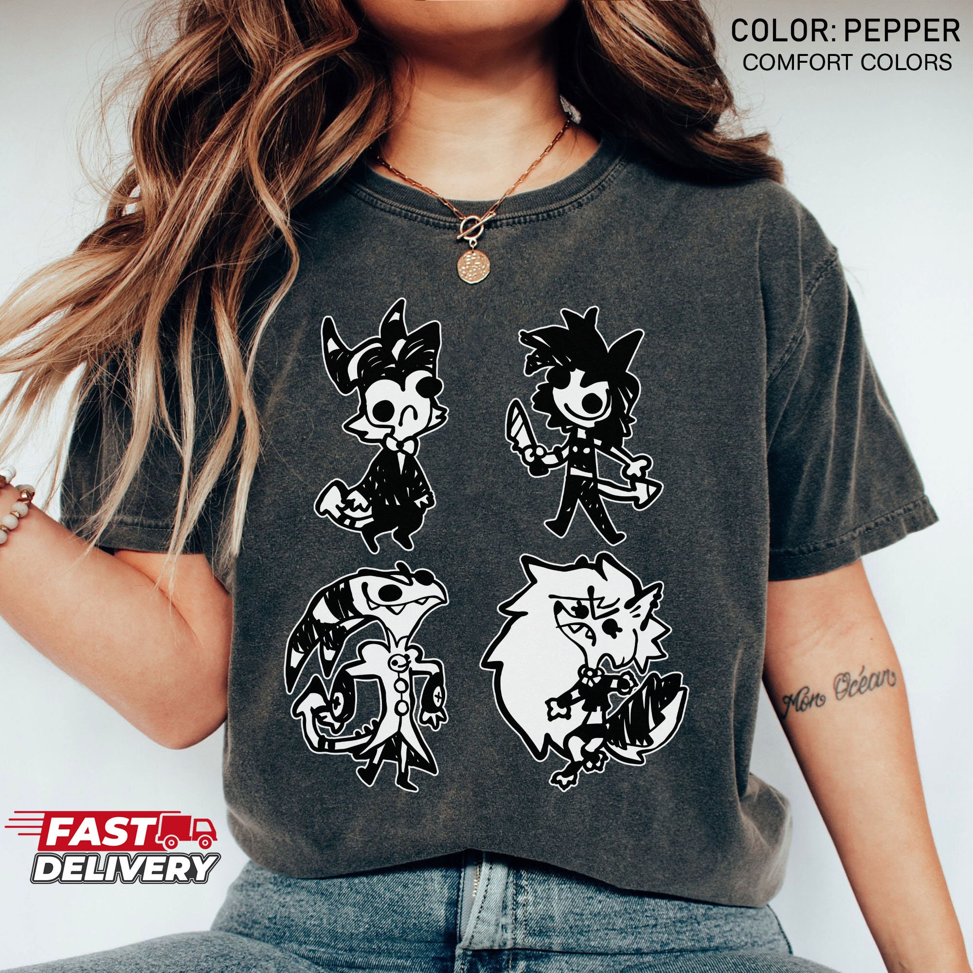 I.M.P Sketch Shirt, Blitzo Loona Millie and Moxxie Helluva Boss Shirt ...