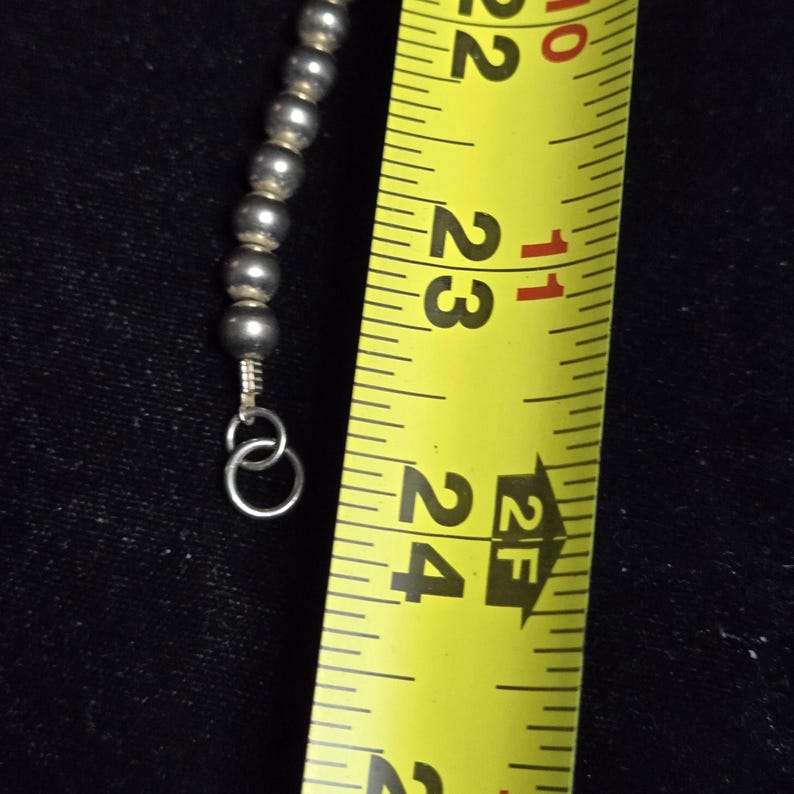 Vintage Navajo Pearl Necklace. 24” Sterling Silver Native American ...