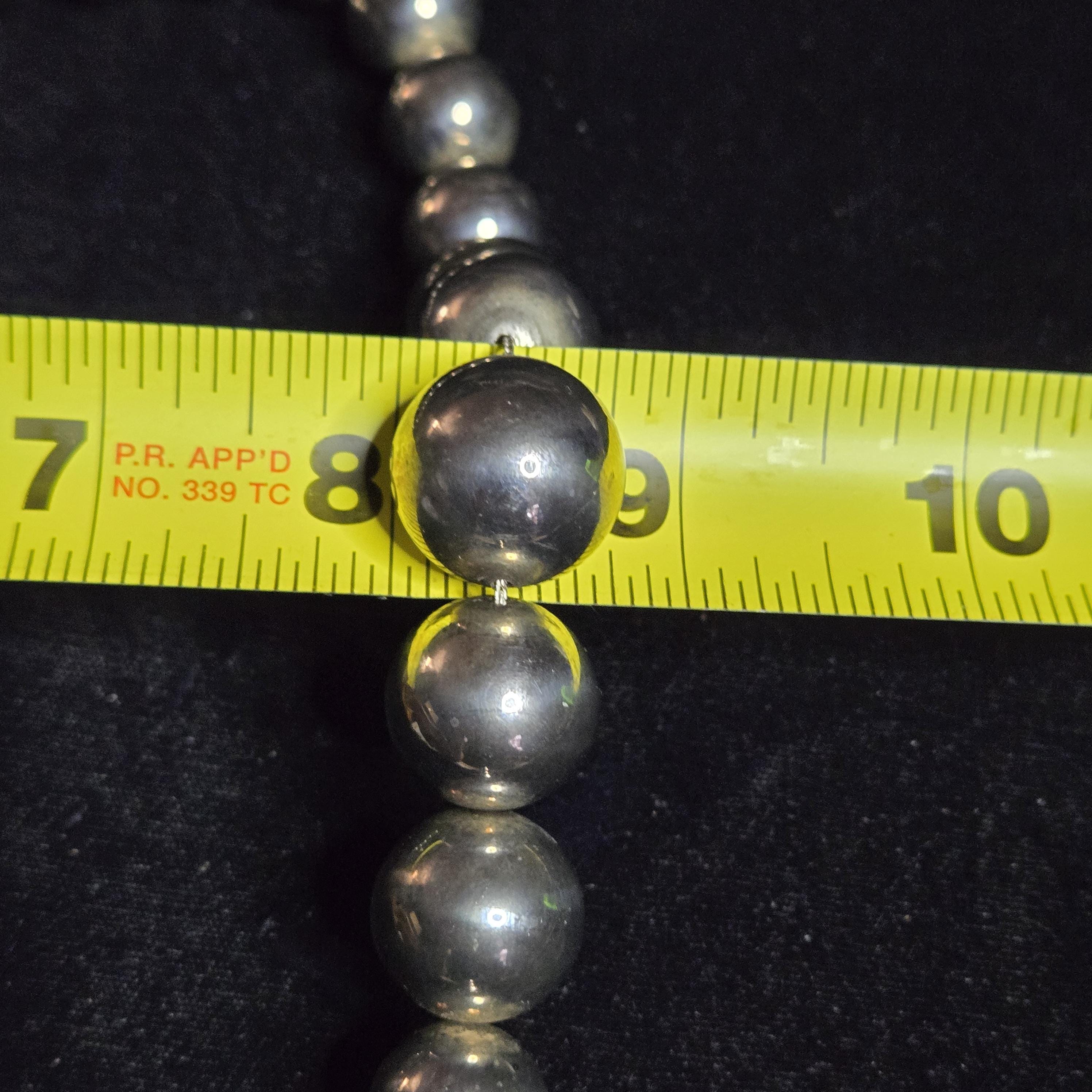 Vintage Navajo Pearl Necklace. 24” Sterling Silver Native American ...