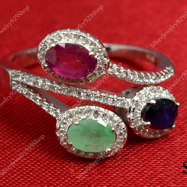 Ruby Emerald Ring - Etsy