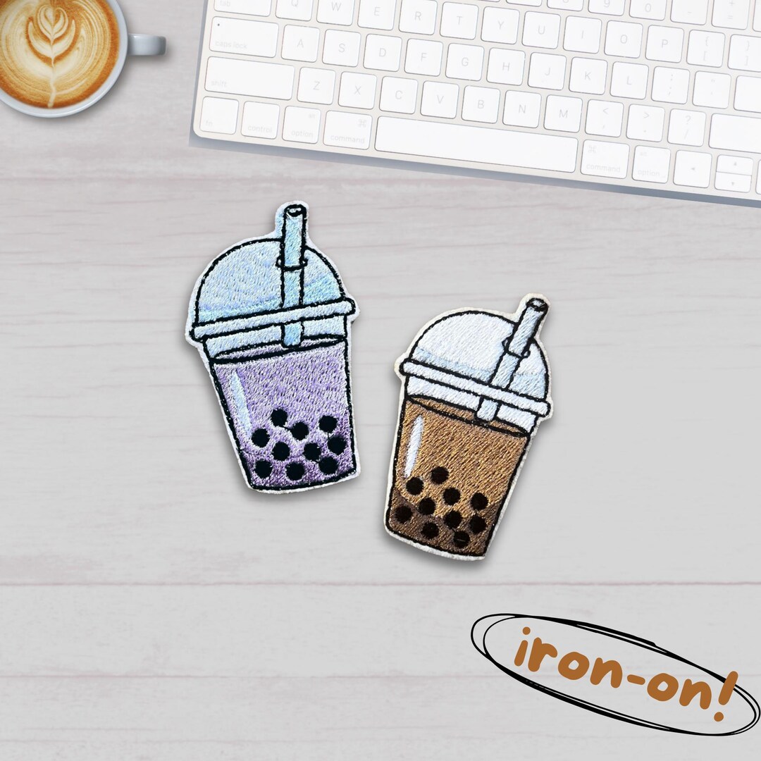 Boba Bubble Tea Embroidery Iron on Patch Set for Clothes Bags Backpacks Caps - Etsy