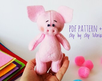 PDF Pattern Felt Pig Plush | Etsy