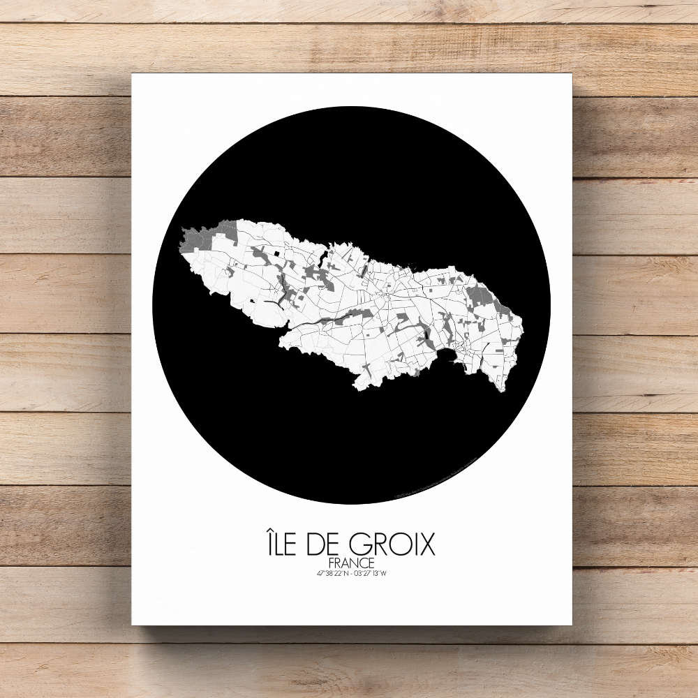 Groix France City Map of Groix Canvas City Streets - Etsy