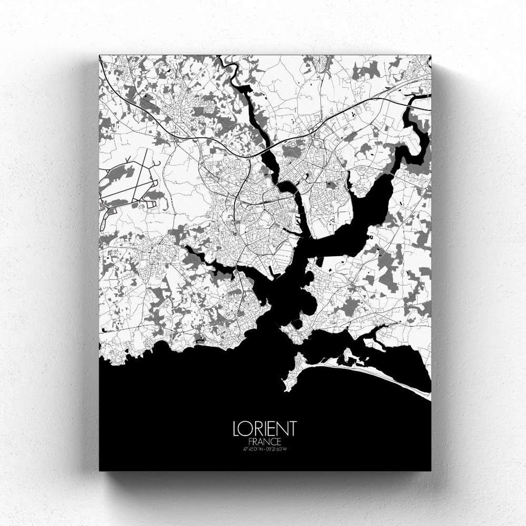 Lorient, France City Map of Lorient, Canvas, City Streets Poster ...