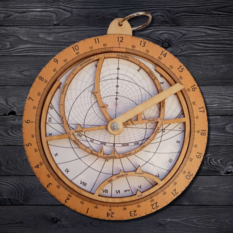 Wooden Astrolabe: Navigation Instrument, Astronomy Gift, DIY Kit - Etsy