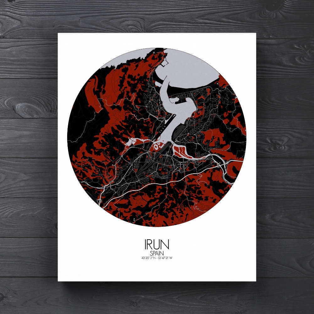 Irun Spain Europe City Map Print Large Size Green Space - Etsy UK