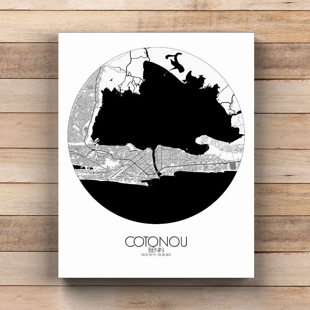 Cotonou Benin City Map of Cotonou Canvas City Streets - Etsy