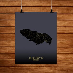 Groix France City Map of Groix Canvas City Streets | Etsy