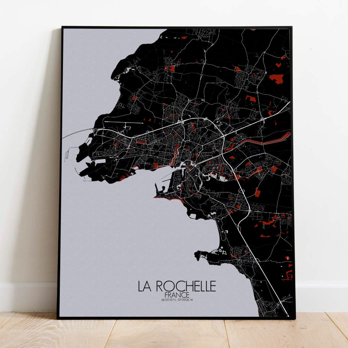 La Rochelle France City Map of La Rochelle Canvas City - Etsy