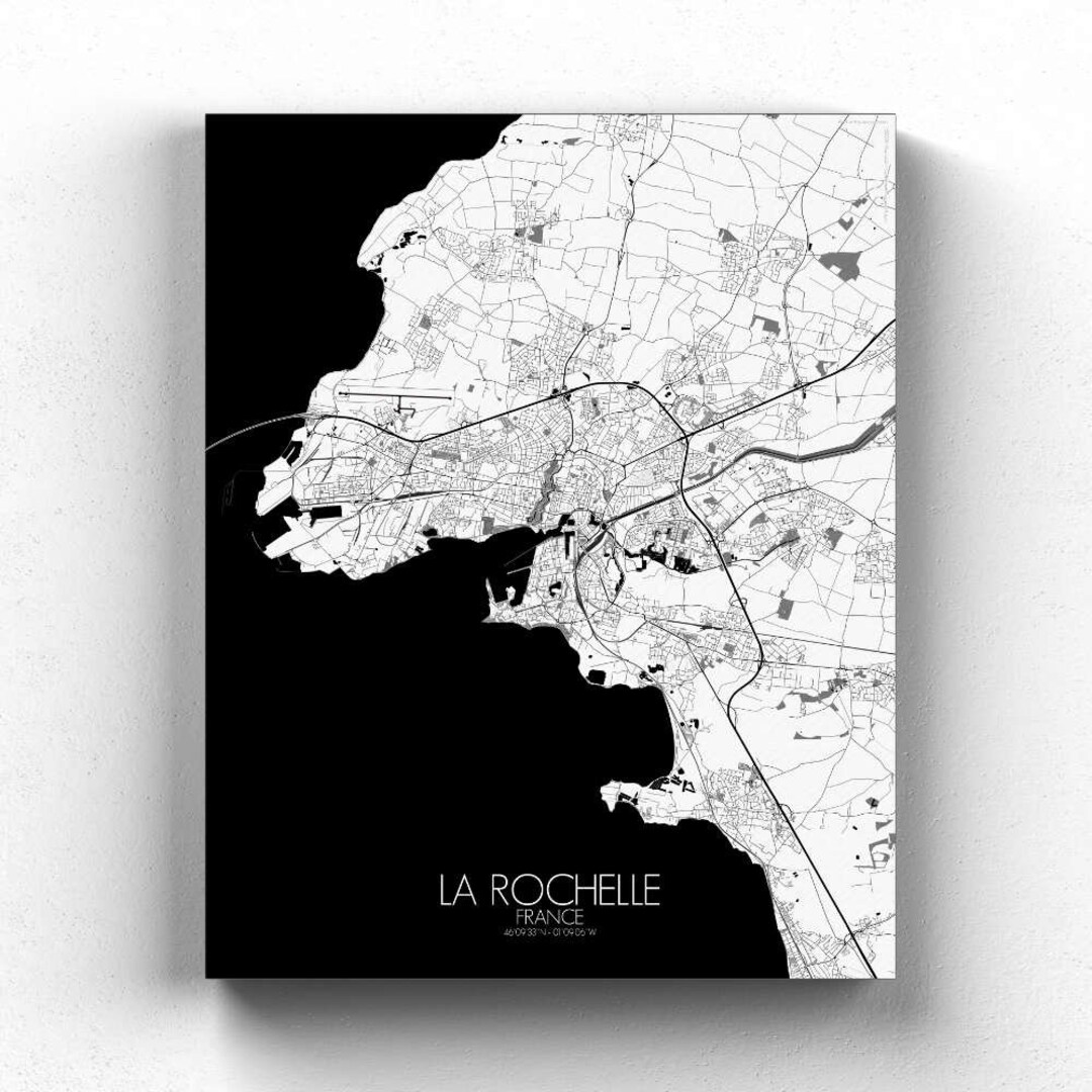 La Rochelle, France | City Map of La Rochelle, Canvas, City Streets ...