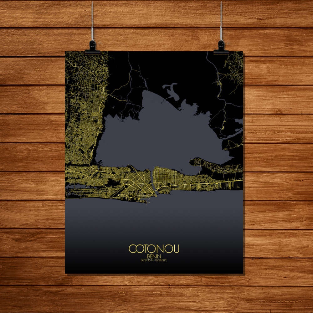 Cotonou Benin City Map of Cotonou Canvas City Streets - Etsy