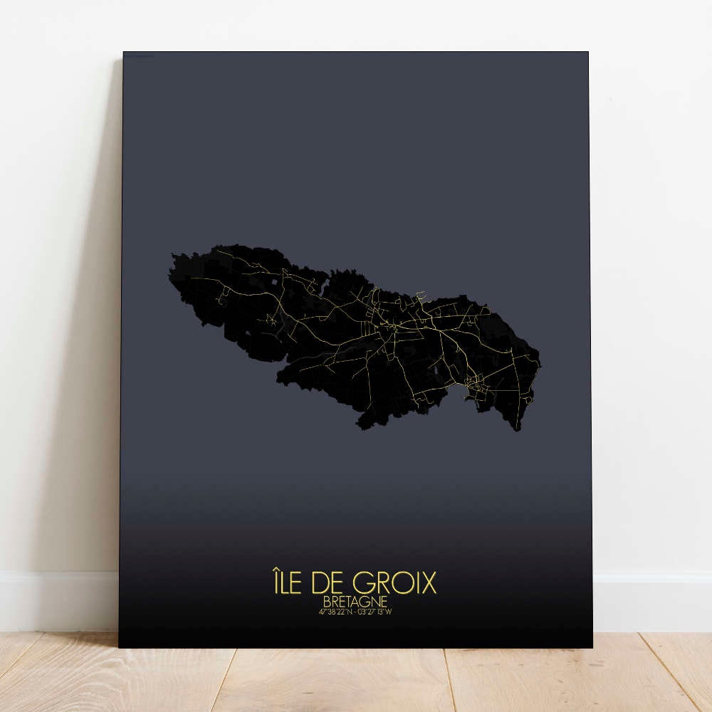 Groix France City Map of Groix Canvas City Streets - Etsy