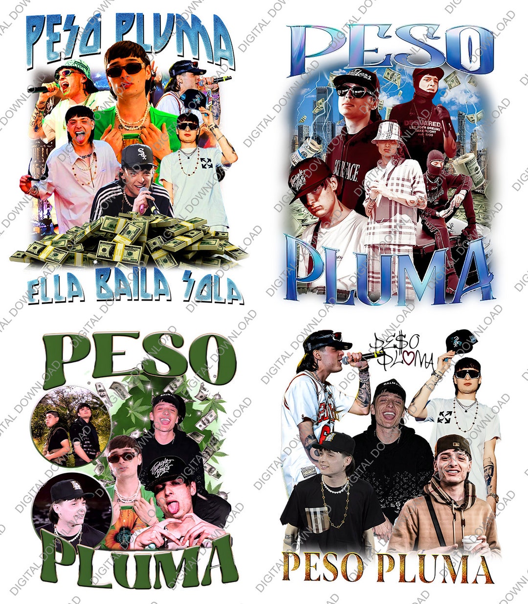 Combo 4 Peso Pluma Design File Png, Retro Peso Pluma Music, Exodo Tour ...