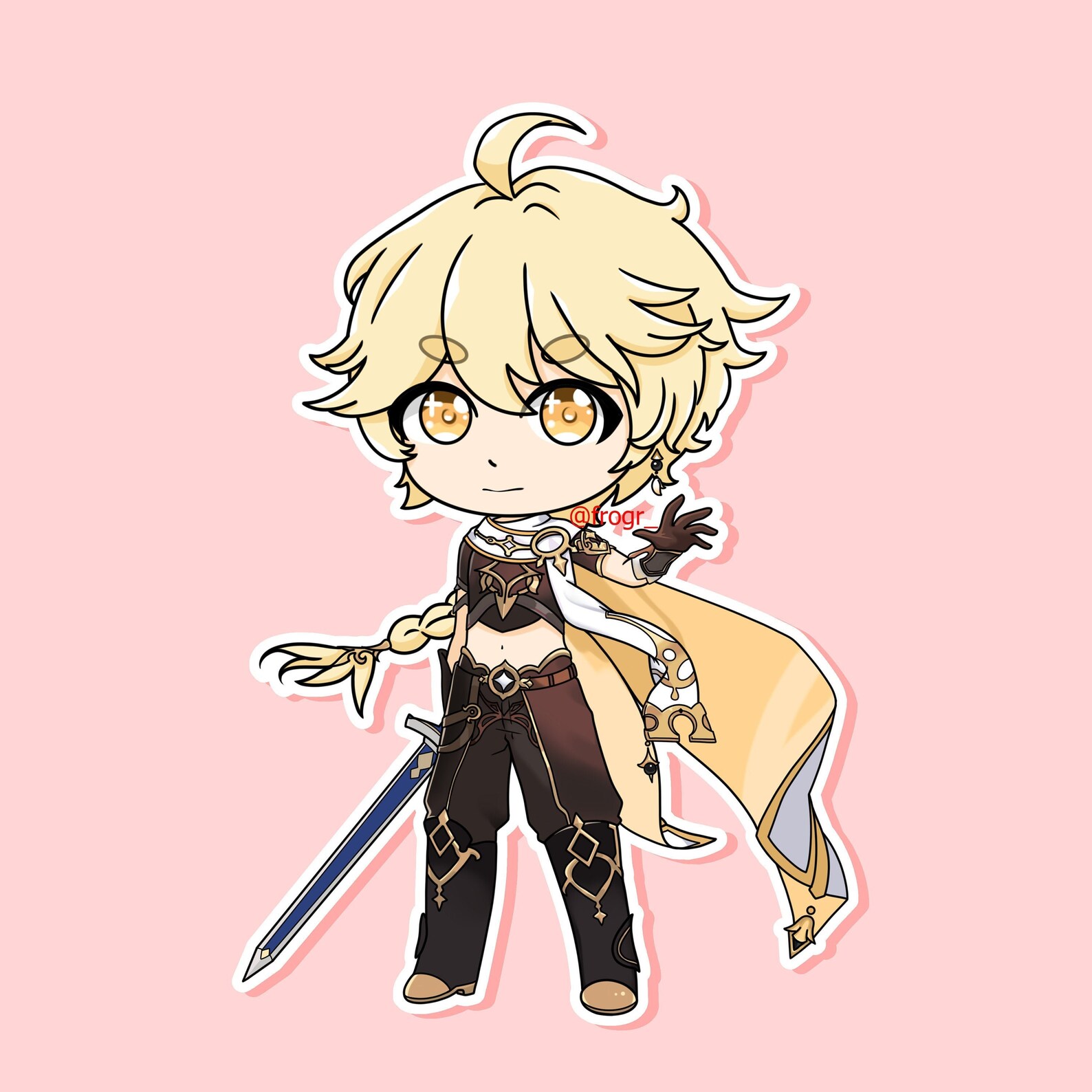 Genshin Impact Chibi Aether Traveler Sticker - Etsy Finland