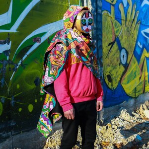 Snakes and Ravens Hooded Poncho, Conceptual, Psychedelic, Trippy ...