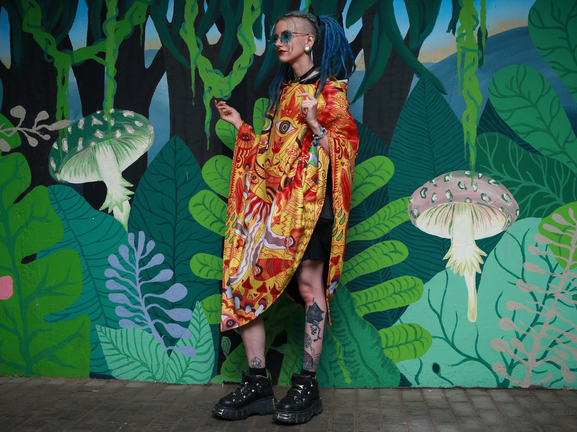 Fat Soul Hooded Poncho, Psychedelic, Abstract, Hippie, Stoner Rock ...