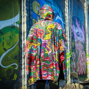 Snakes and Ravens Hooded Poncho, Conceptual, Psychedelic, Trippy ...