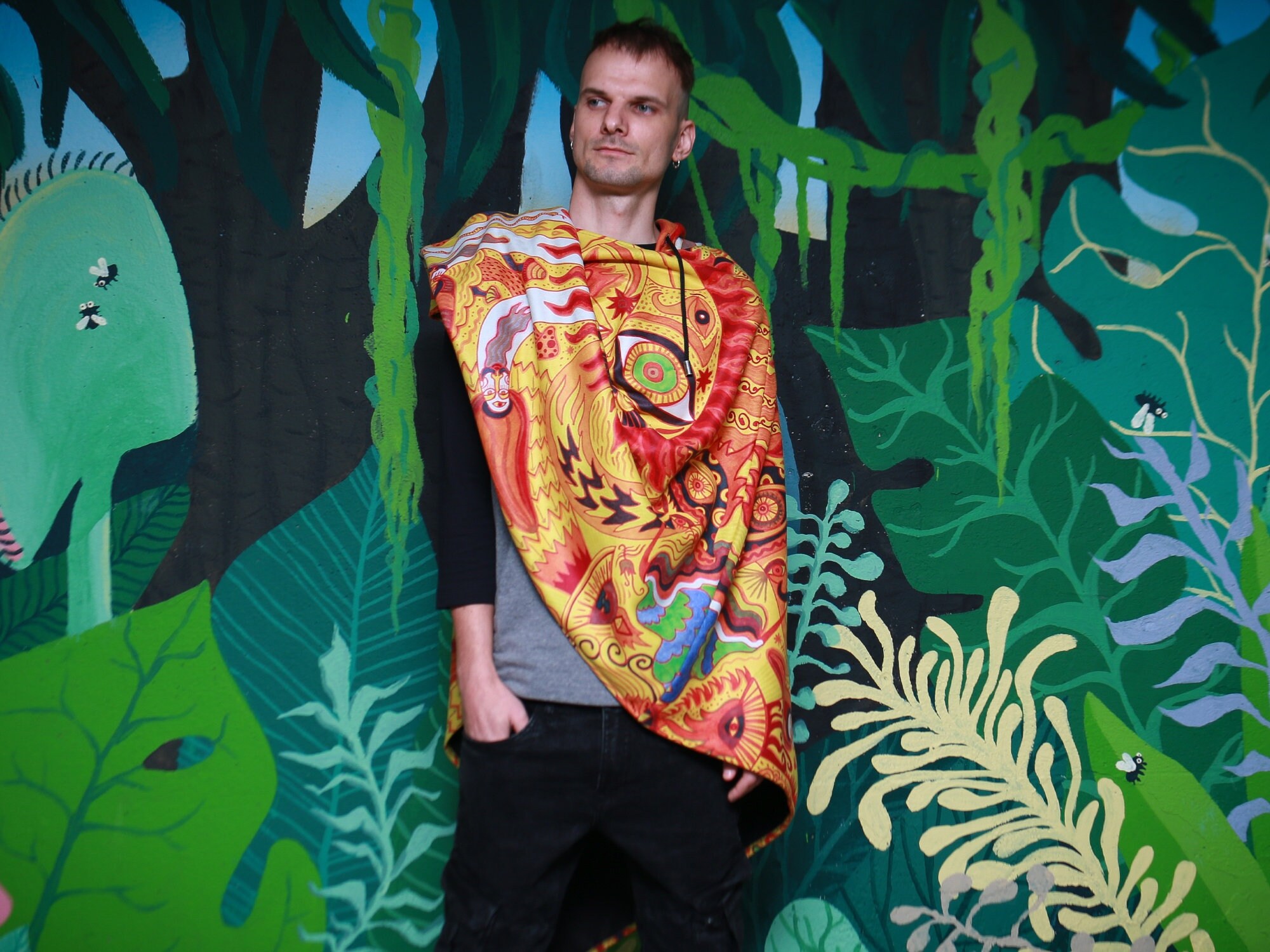Fat Soul Hooded Poncho, Psychedelic, Abstract, Hippie, Stoner Rock ...