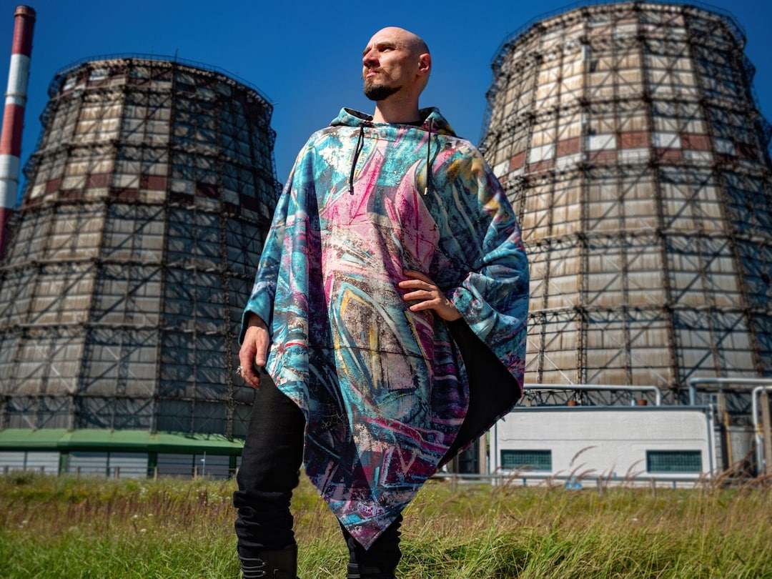 Grunge V2 Hooded Poncho, Abstract, Hippie, Psychedelic, Urban, Punk ...