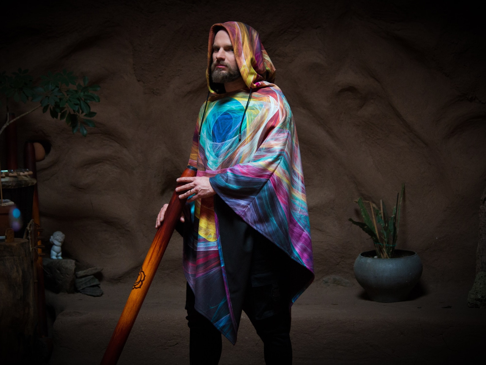 Rainbow Hooded Poncho, Psychedelic, Abstract, Hippie, Psy-trance ...