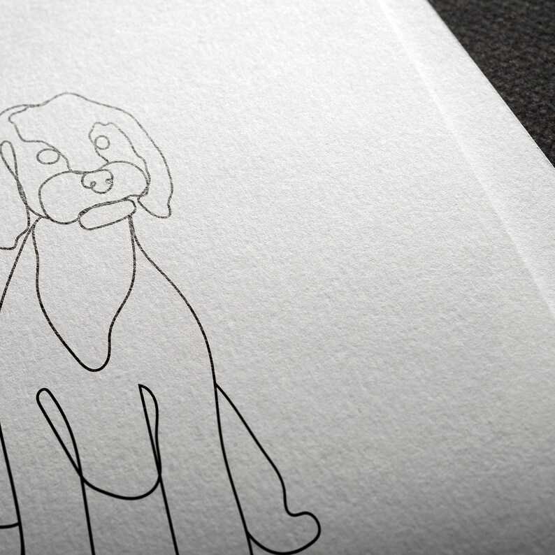 Cockapoo & Ball Linear Drawing One Line Illustration Print - Etsy
