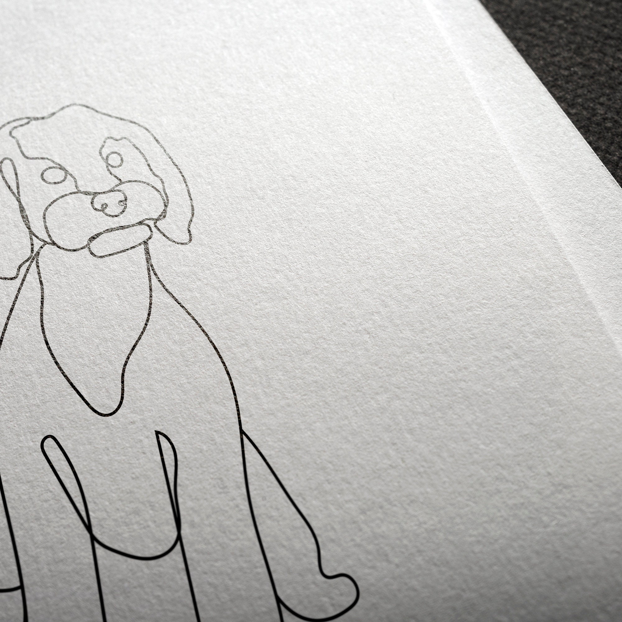 Cockapoo & Ball Linear Drawing One Line Illustration Print - Etsy