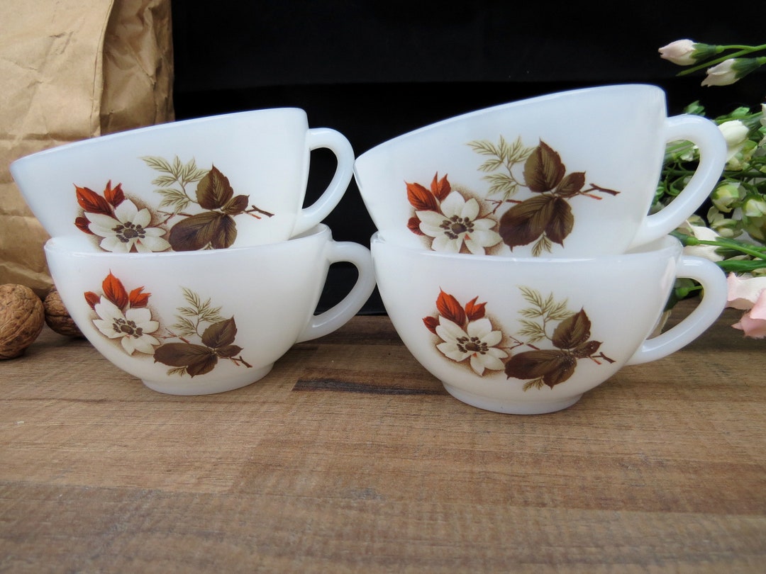Vintage Cups ARCOPAL Flowers 1970 1980 80s 70s - Etsy