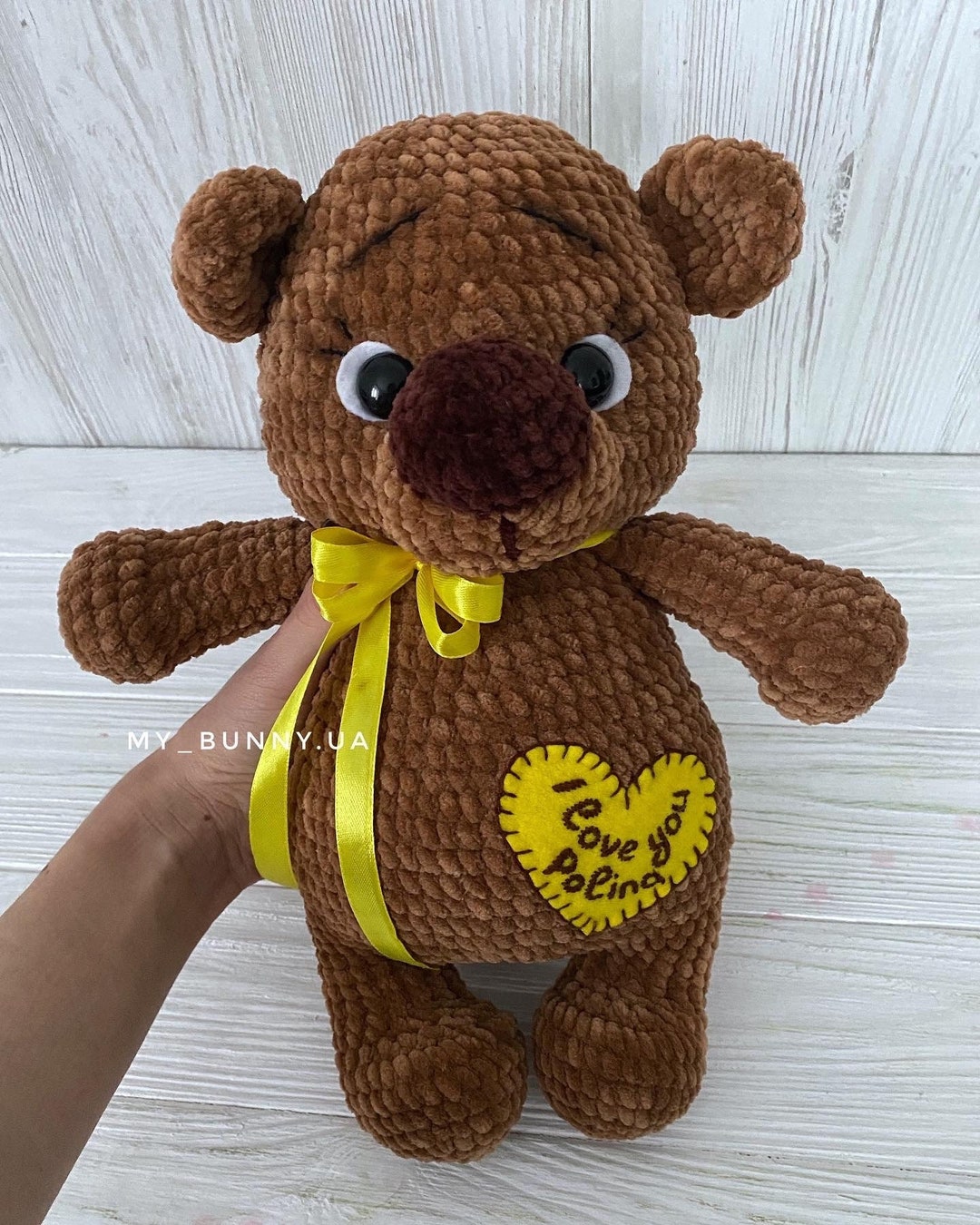 Personalized Crochet Custom Teddy Bear Soft Gift Toy for Boy or Girl ...
