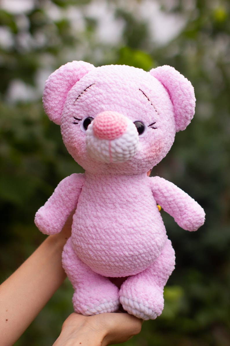 Personalized Crochet Soft Pink Teddy Bear Perfect Soft Toy - Etsy