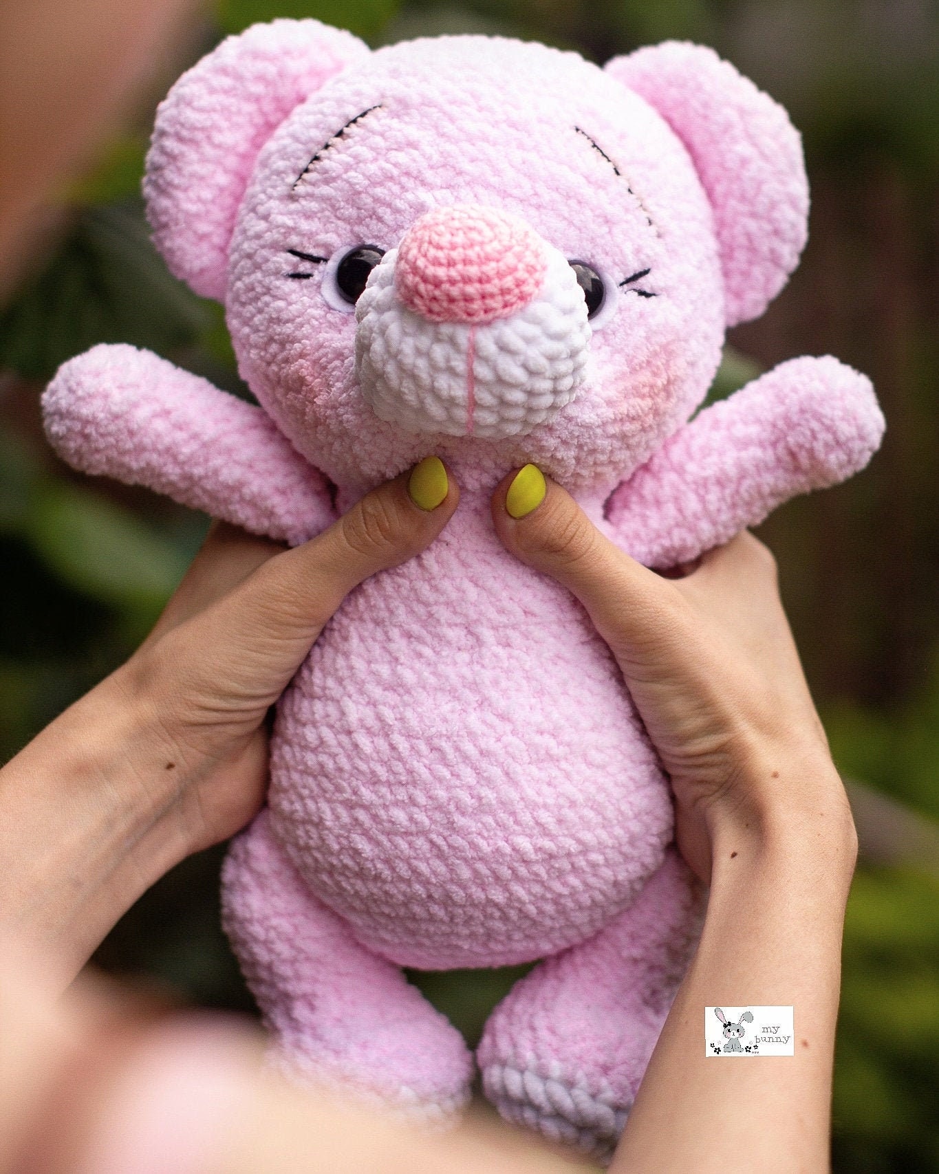 Personalized Crochet Soft Pink Teddy Bear Perfect Soft Toy | Etsy