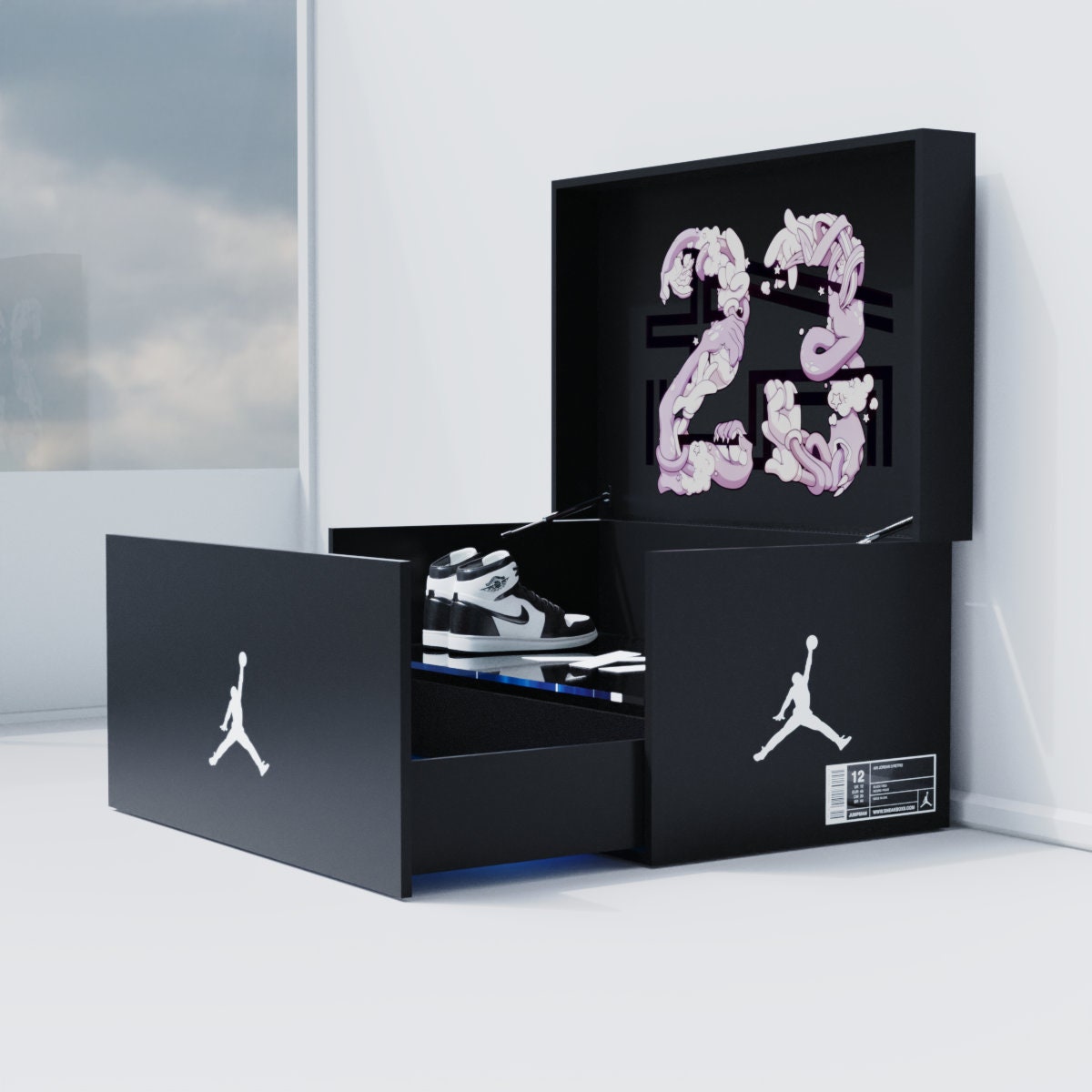 SNEAKBOXX JORDAN Shoebox Storage Red Shoe Organizer FREE Shipping - Etsy