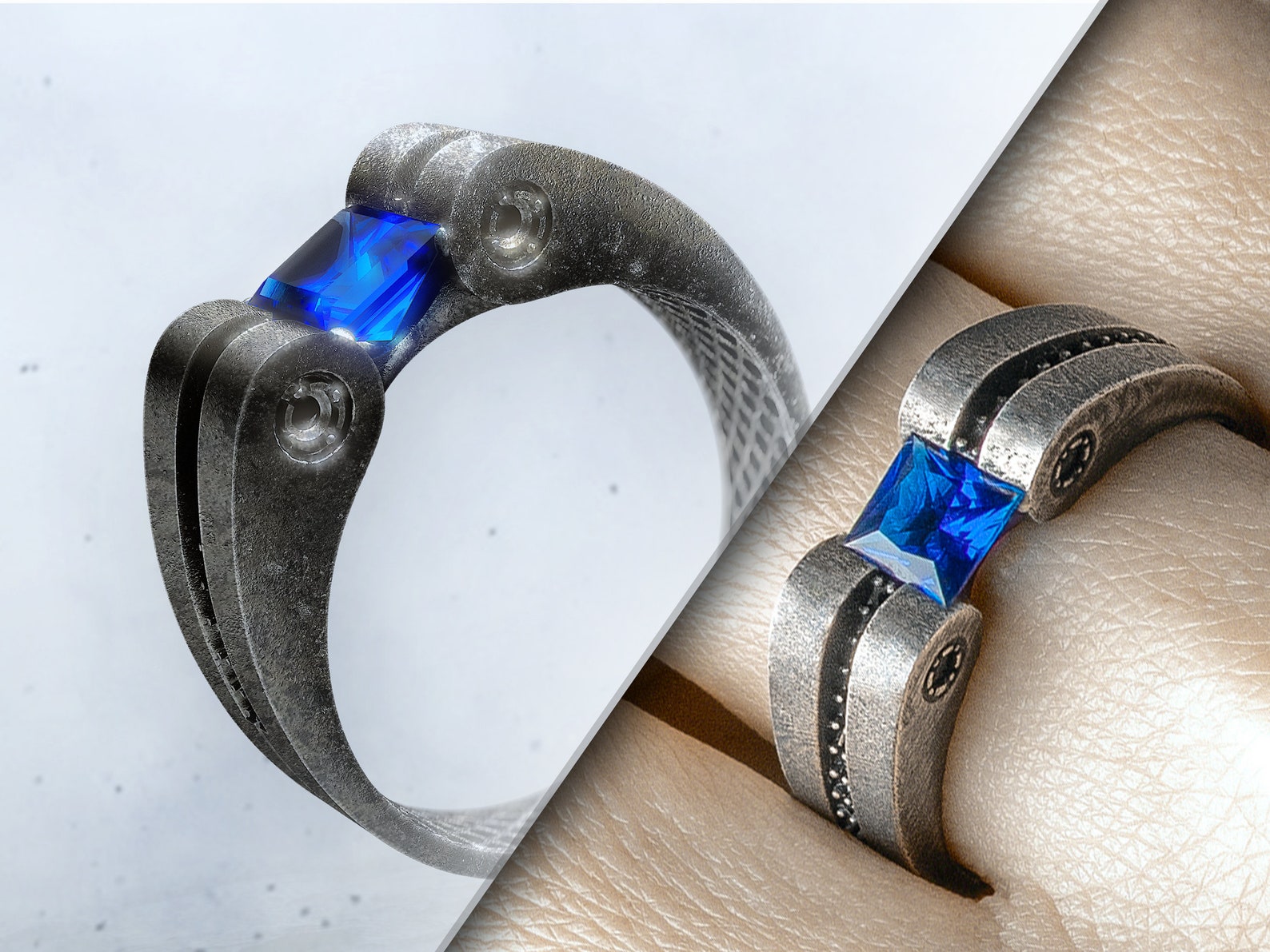 SCI-FI GEOMETRIC Ring-Inspired by Aesthetics of Other | Etsy