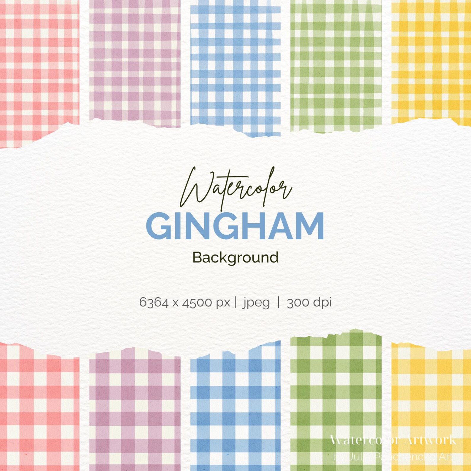 Watercolor Gingham Backgrounds | Pastel Digital Papers | Scrapbooking ...