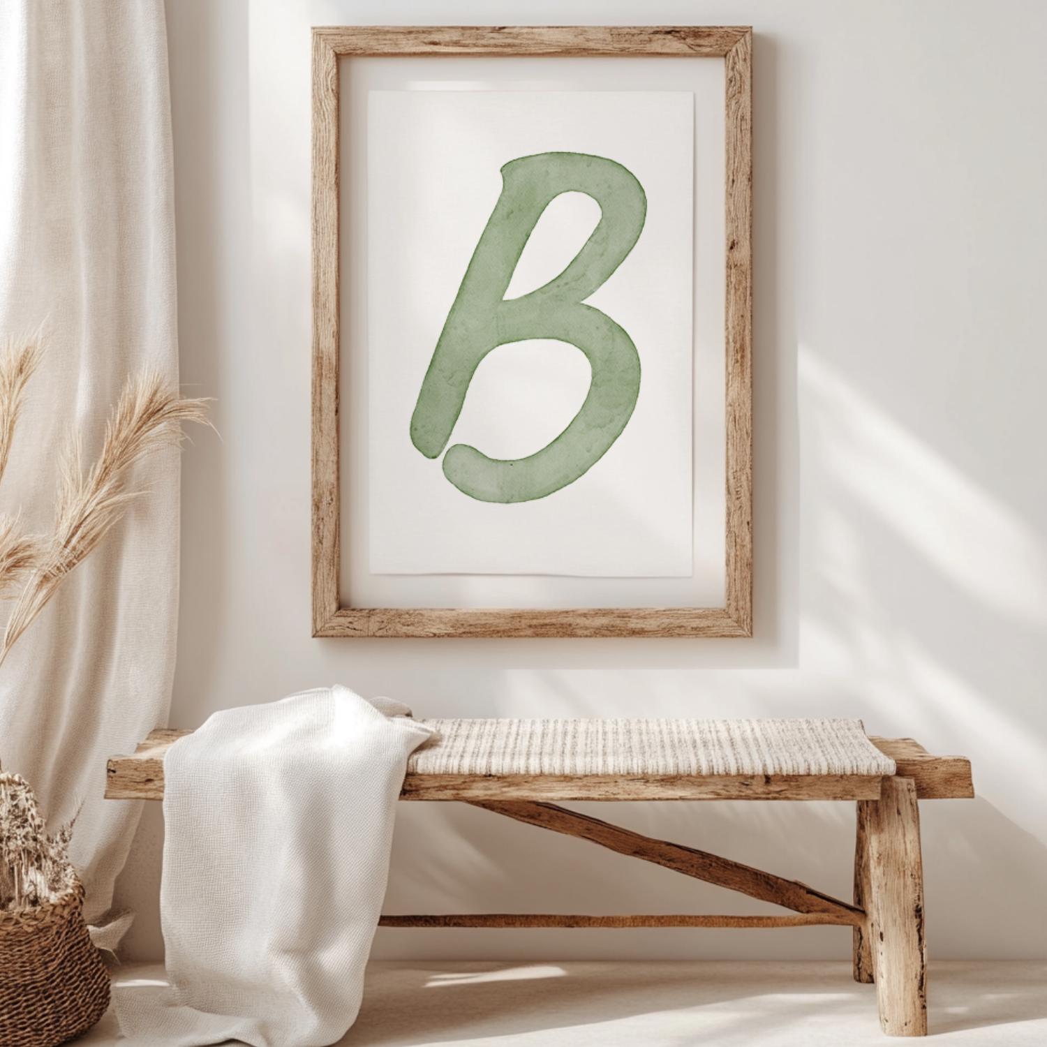 Sage Green Watercolor Alphabet | Hand Painted Uppercase Letters ...