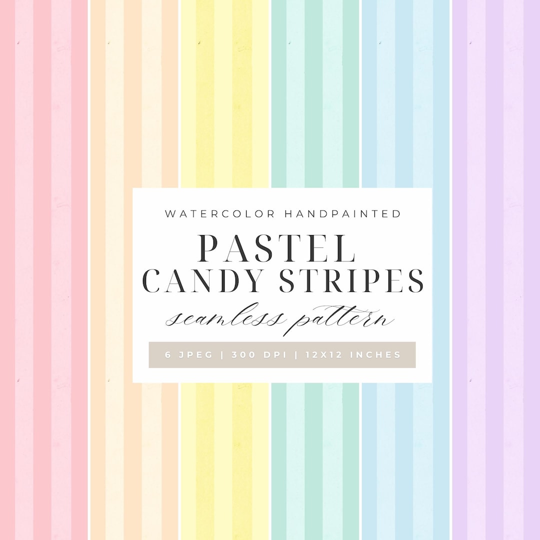 Candy Stripes Colorfull Background Digital Paper | Watercolor Seamless ...