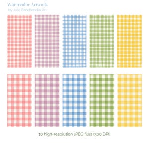 Watercolor Gingham Backgrounds | Pastel Digital Papers | Scrapbooking ...