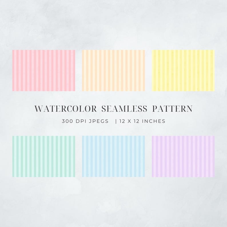 Candy Stripes Colorfull Background Digital Paper | Watercolor Seamless ...