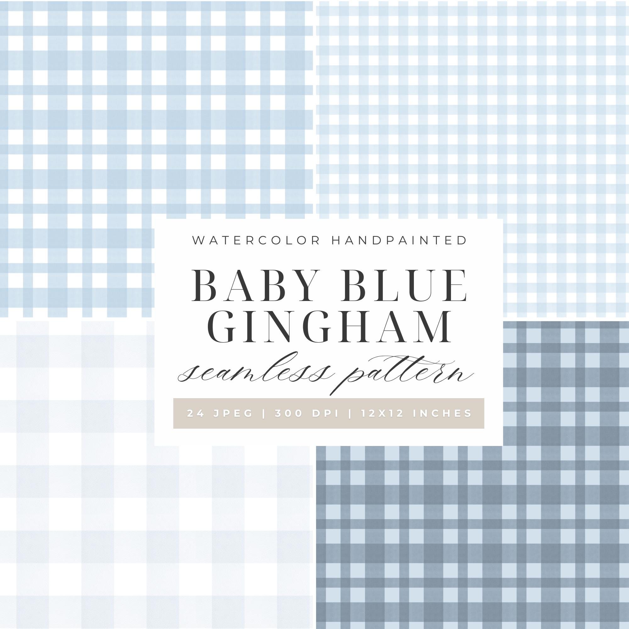 Watercolor Gingham Digital Paper | Baby Blue Plaid Seamless Pattern ...
