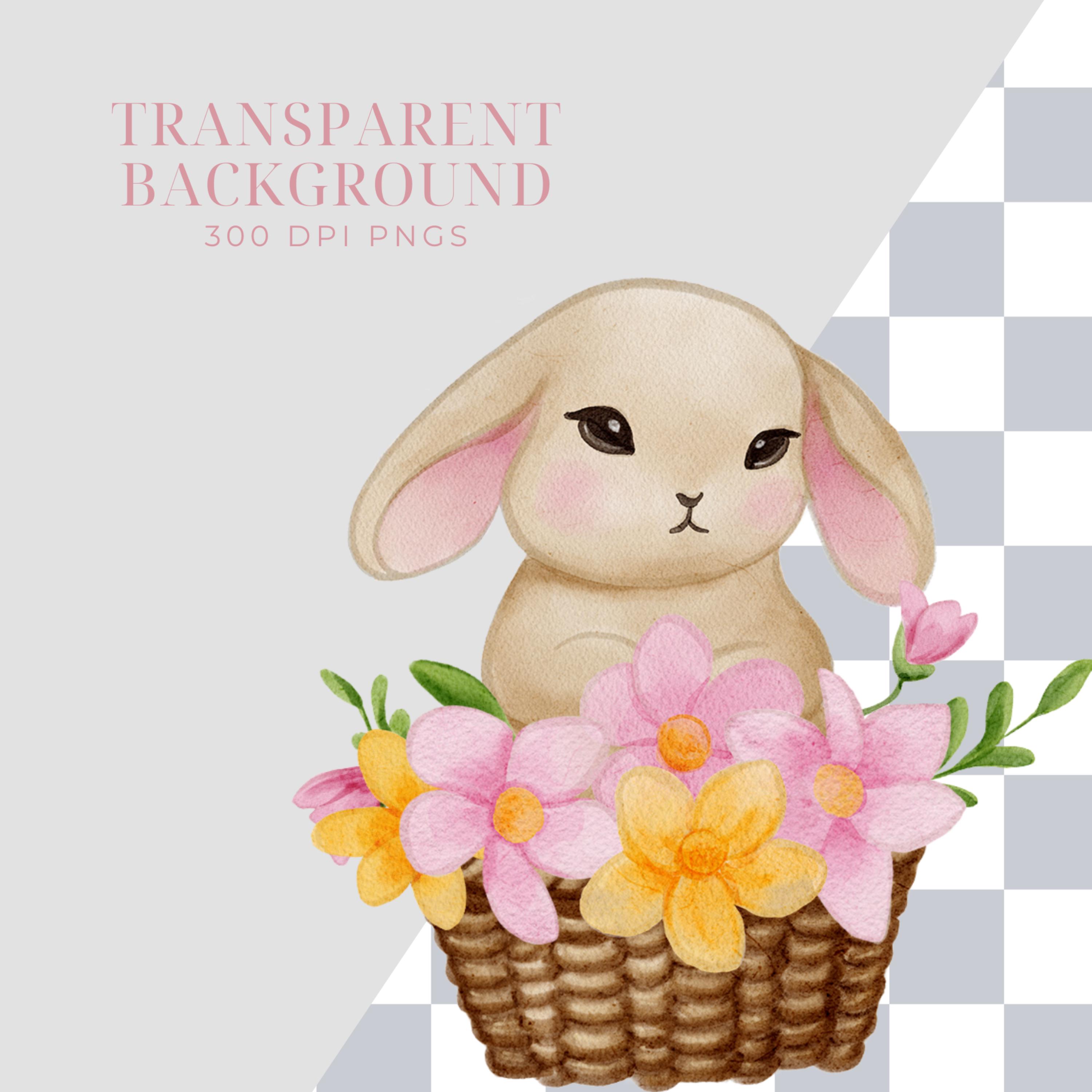 50 Watercolor Easter Bunny Clipart | Easter Basket, Spring, Rabbits ...