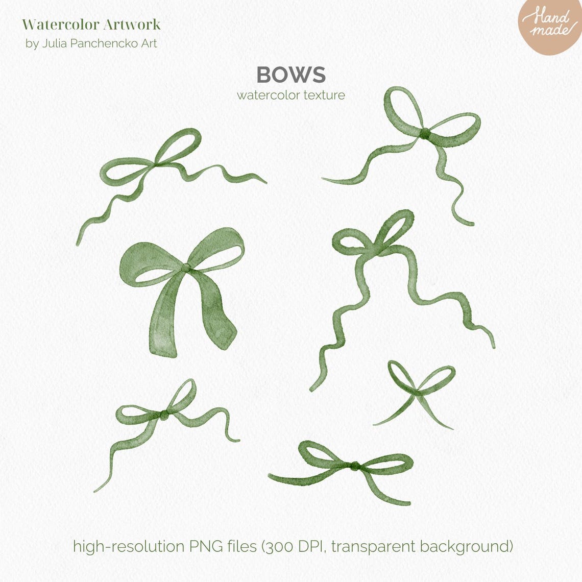 Sage Green Watercolor Frames & Bows – Vintage Hand Drawn Digital ...