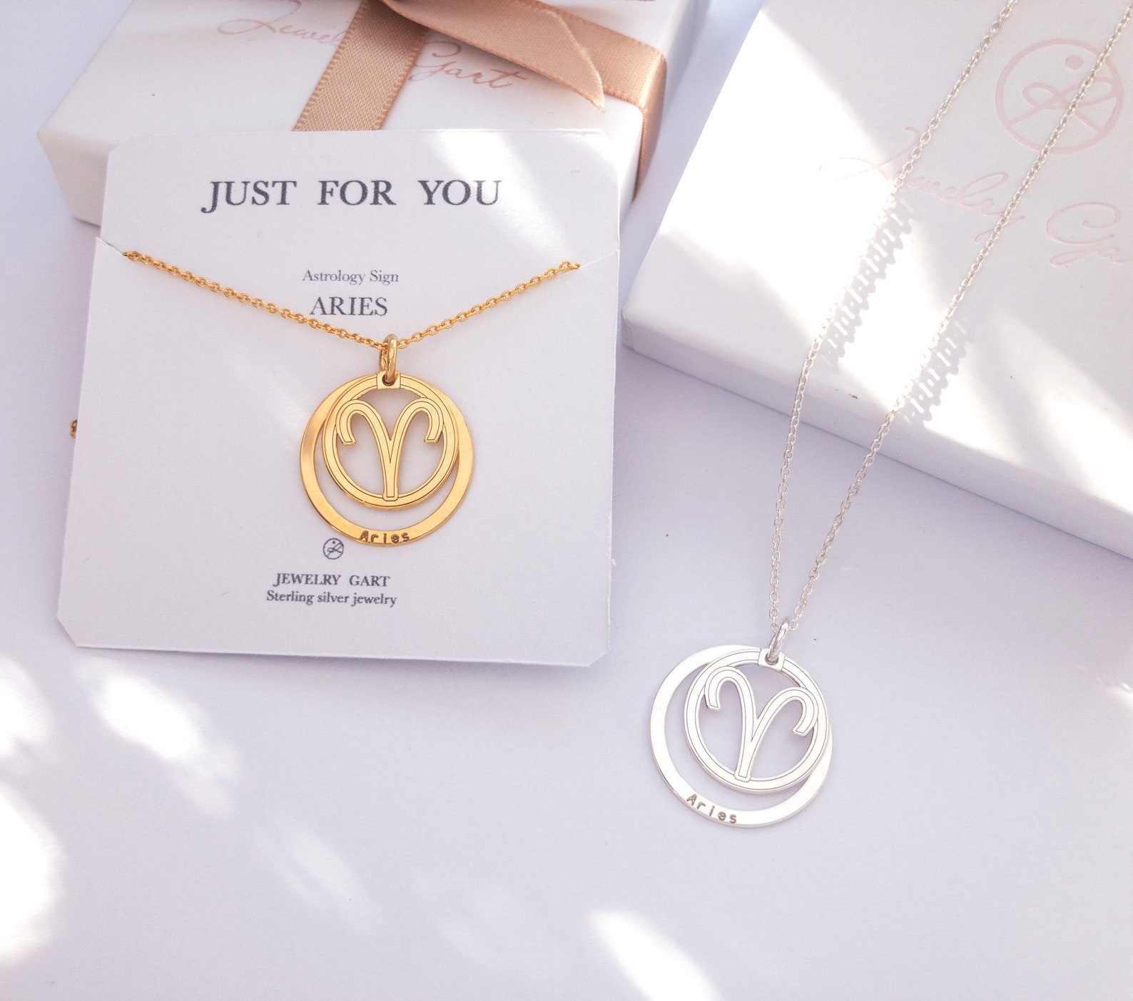 Aries Necklace Sterling Silver or Gold Horoscope Necklace - Etsy