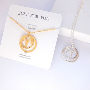 Aries Necklace Sterling Silver or Gold, Horoscope Necklace Aries Gifts ...