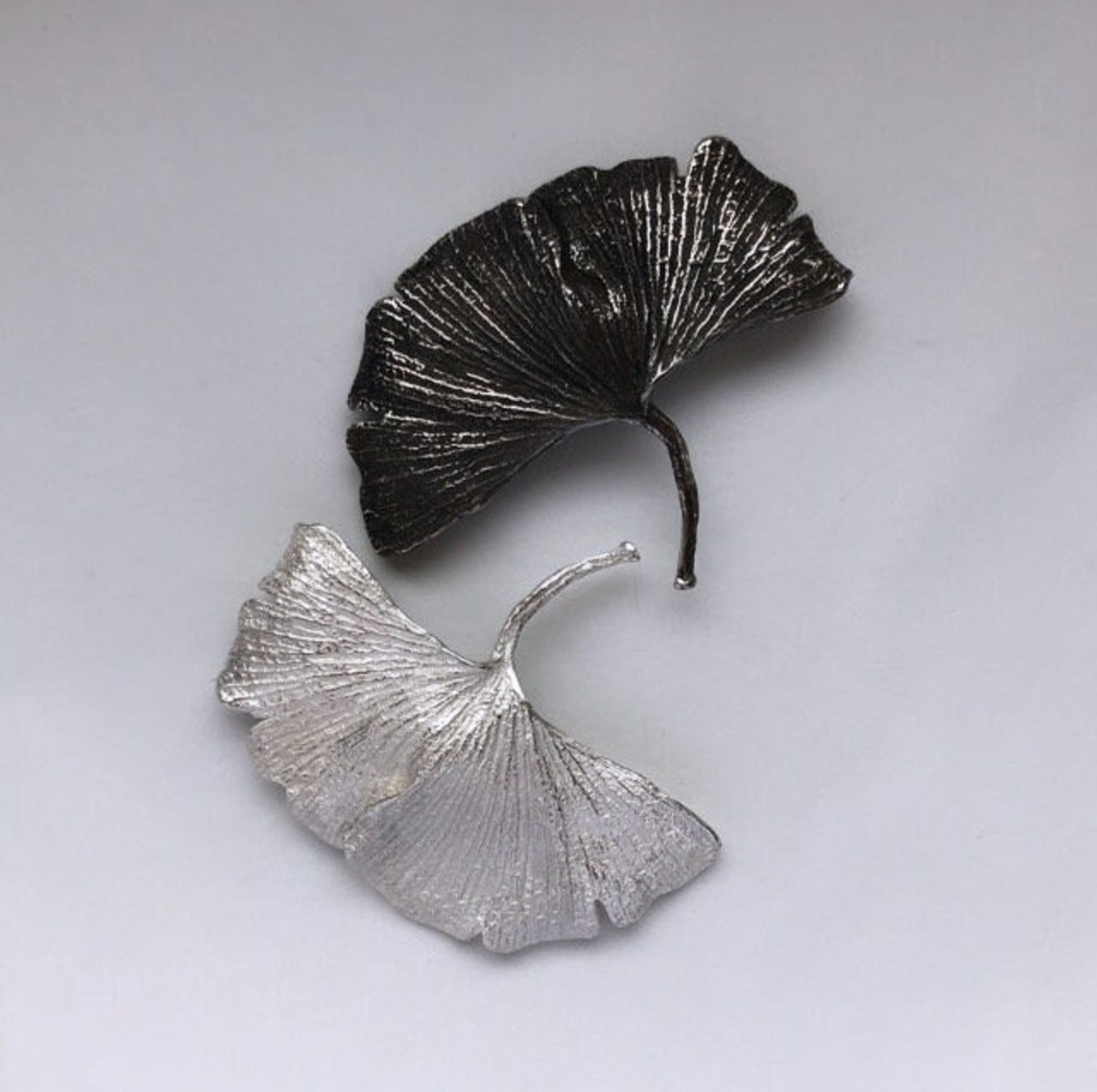 Ginkgo Leaf Brooch Plant Lover Gift Silver Lapel Pin Forest | Etsy